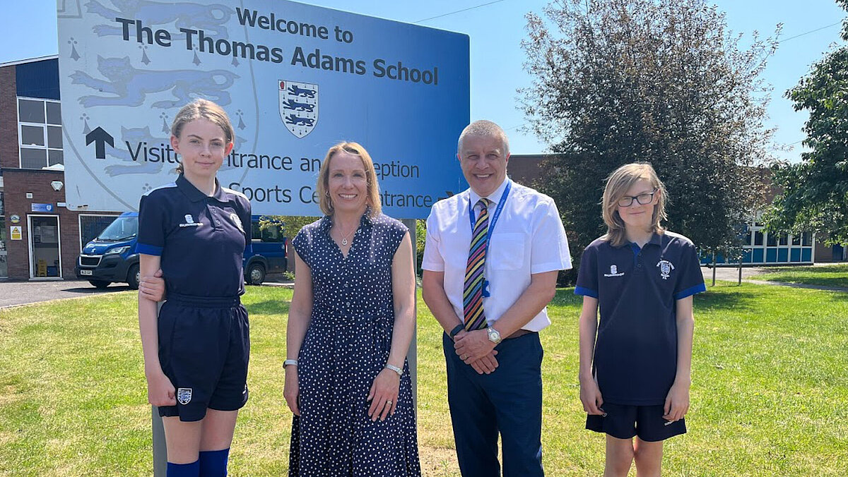 Helen tours Thomas Adams School after rural funding call - North Shropshire Liberal Democrats